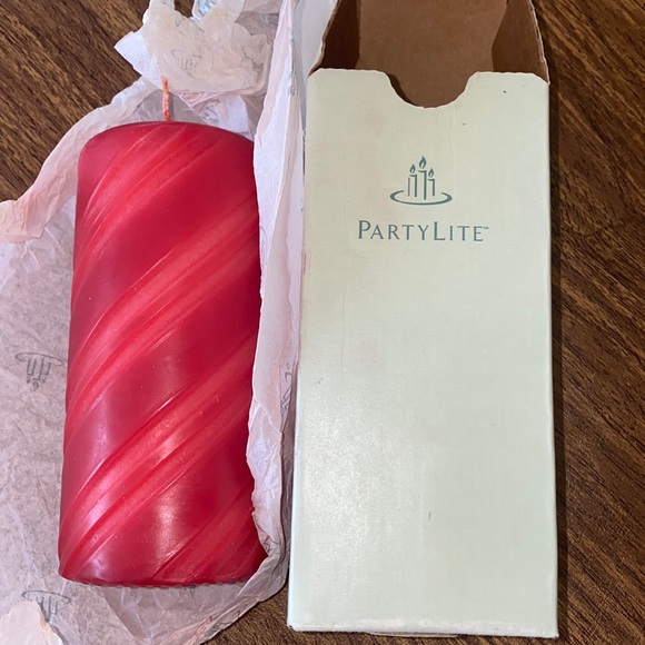 PartyLite | Accents | Partylite Candy Cane Pillar Vintage Cylinder Red ...